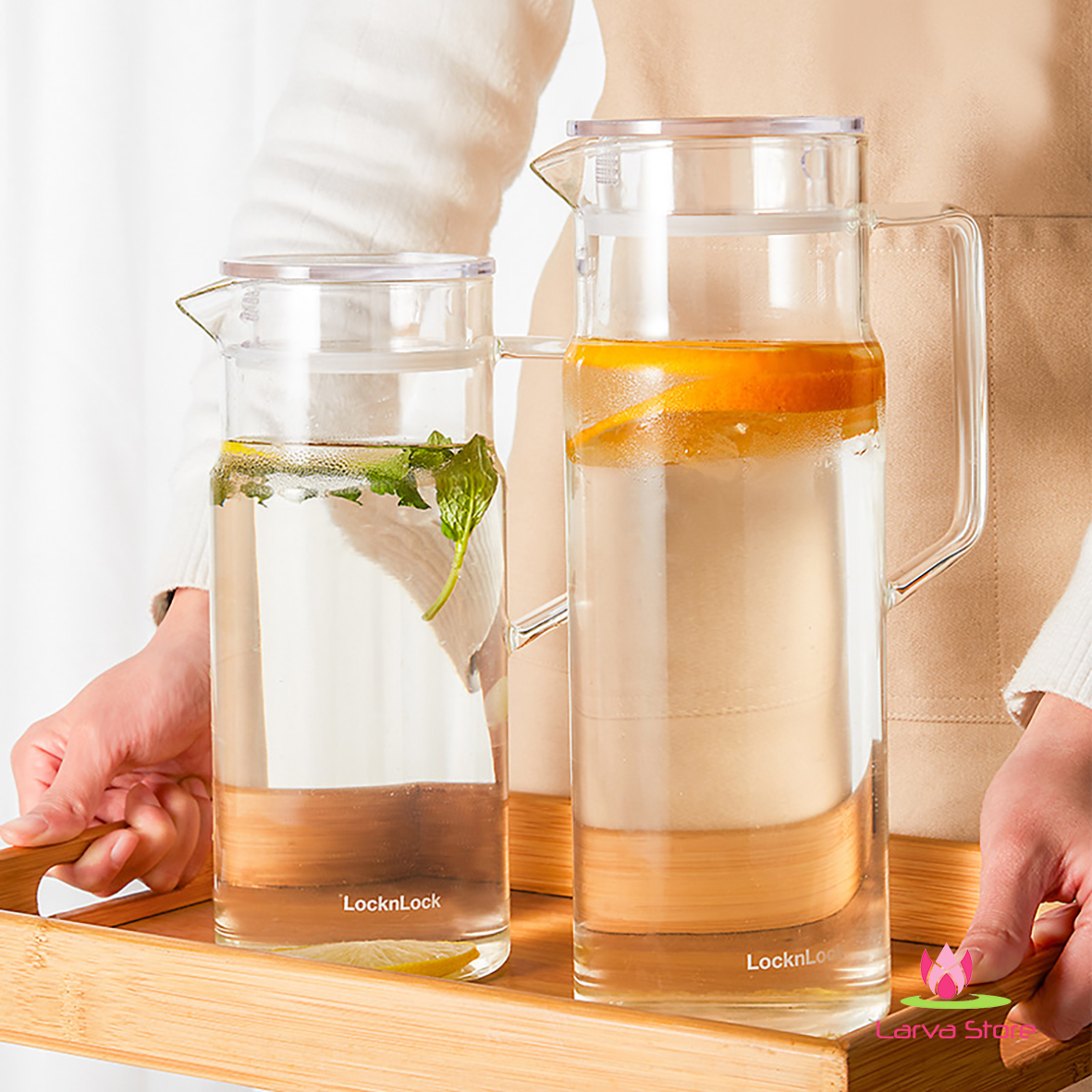 Bình nước thủy tinh chịu nhiệt Borosilicate LocknLock Metro Glass Jug 1 ...