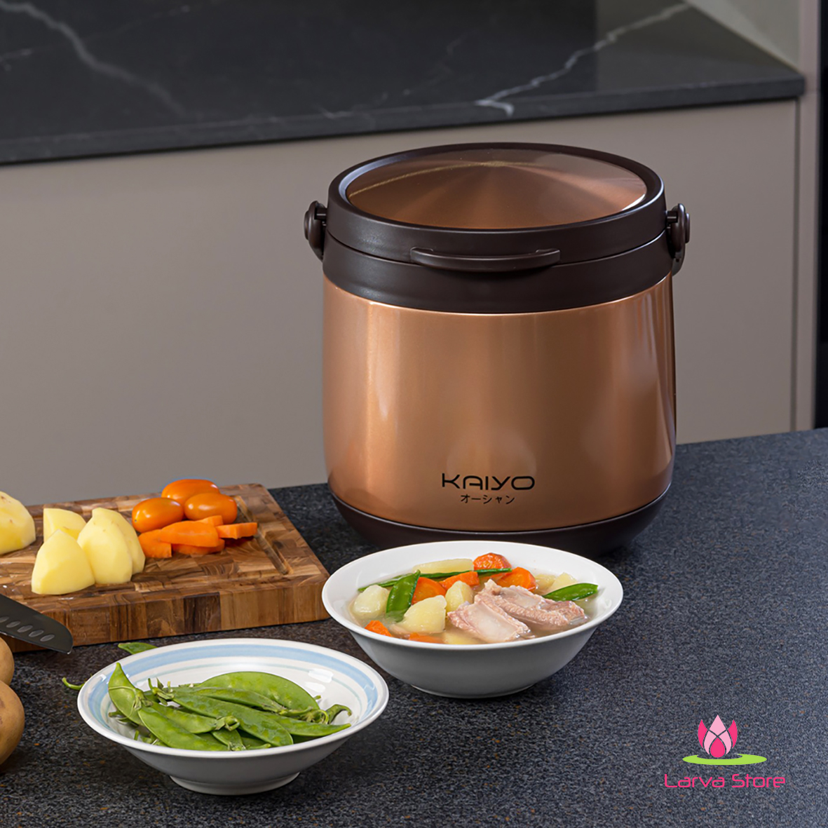 Nồi Ủ Chân Không KAIYO Inox 304 4.5L Thực Phẩm Chín Mềm, Tiết Kiệm 85% Ga Điện