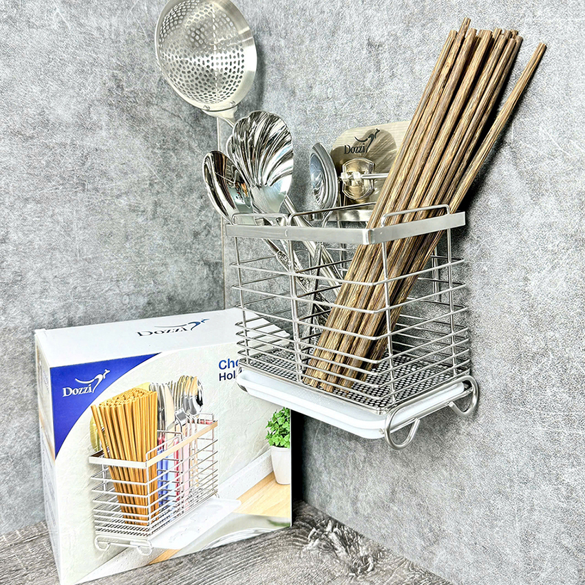 Ống đũa đôi Dozzi inox 304 chống hoen gỉ DZM112 kèm miếng dán tường