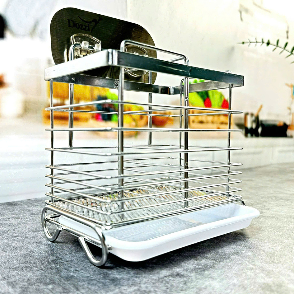 Ống đũa đôi Dozzi inox 304 chống hoen gỉ DZM112 kèm miếng dán tường