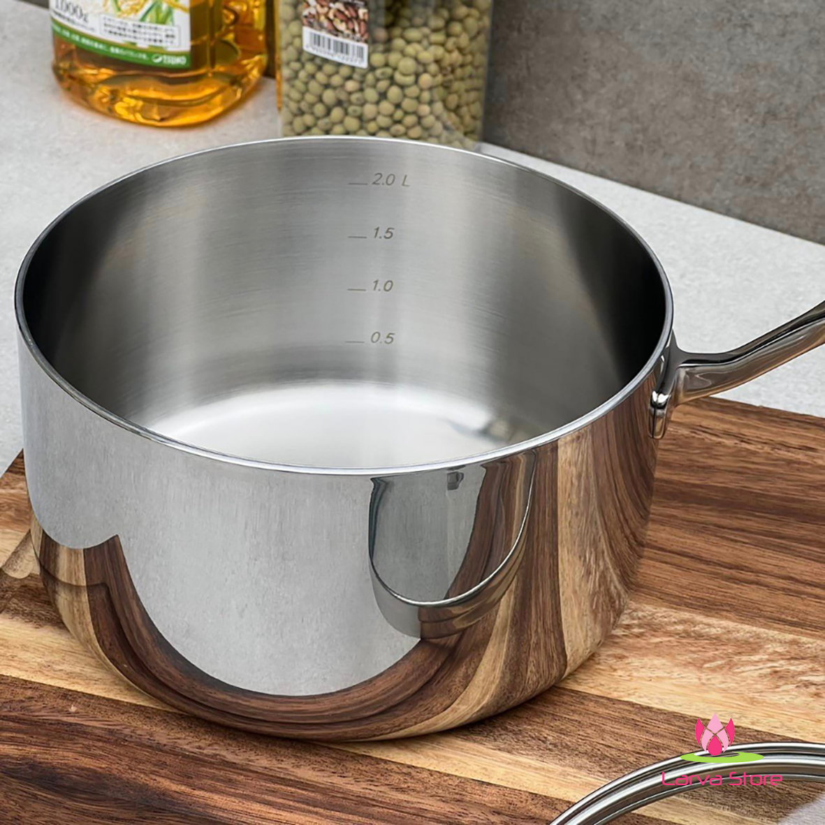 Quánh Đúc Inox 3 Lớp Đáy Liền Tri-Ply Kaiyo 16cm |18cm Đáy Từ