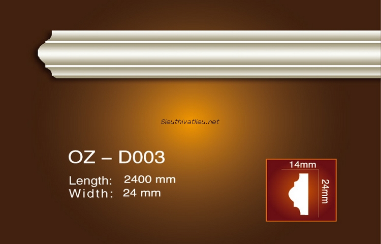 Phào chỉ tường PU Prime OZ-D003 trắng trơn