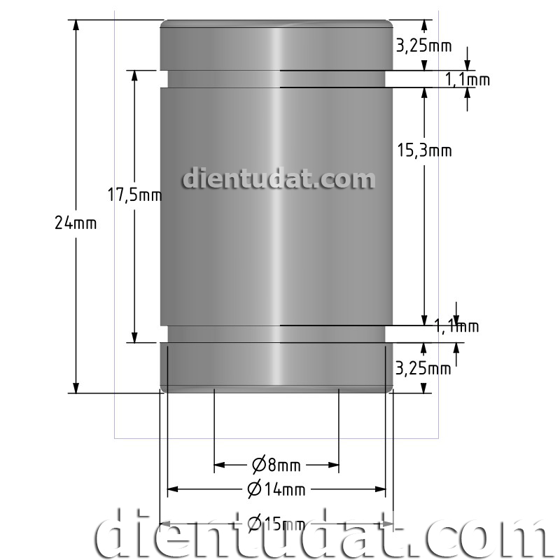 Vòng Bi Trượt LM8UU Linear Bearing | Điện Tử DAT