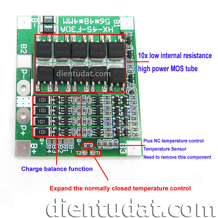Mạch Sạc Bảo Vệ Pin 4 Cell Nối Tiếp 30A - V1 | Điện Tử DAT
