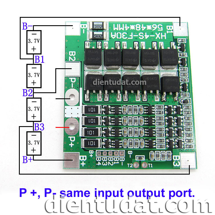 Mạch Sạc Bảo Vệ Pin 4 Cell Nối Tiếp 30A - V1 | Điện Tử DAT
