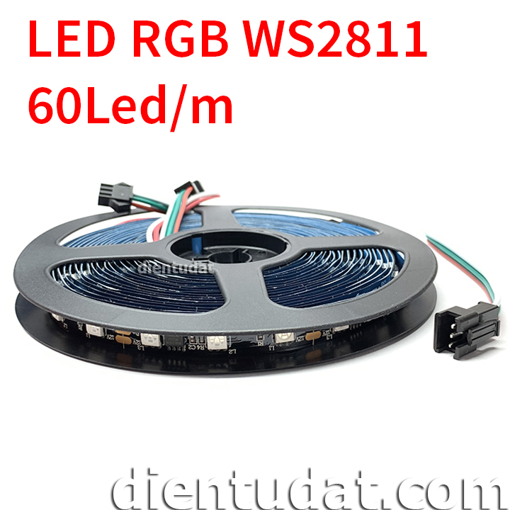 Dây LED RGB 12V 5050 SMD WS2811 60 Led - Cuộn 5 Mét | Điện Tử DAT