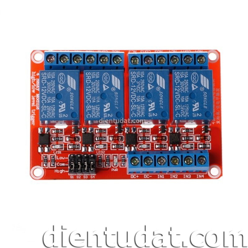 Module 4 relay 12V kích High/Low | Điện Tử DAT