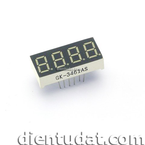 LED 7 Đoạn 4 Số Màu Đỏ Âm Chung 3461AS | Điện Tử DAT