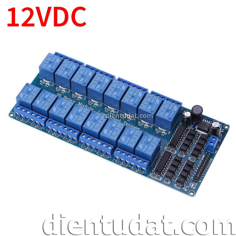 Module Relay 16 Kênh Kích Mức Thấp 12V | Điện Tử DAT