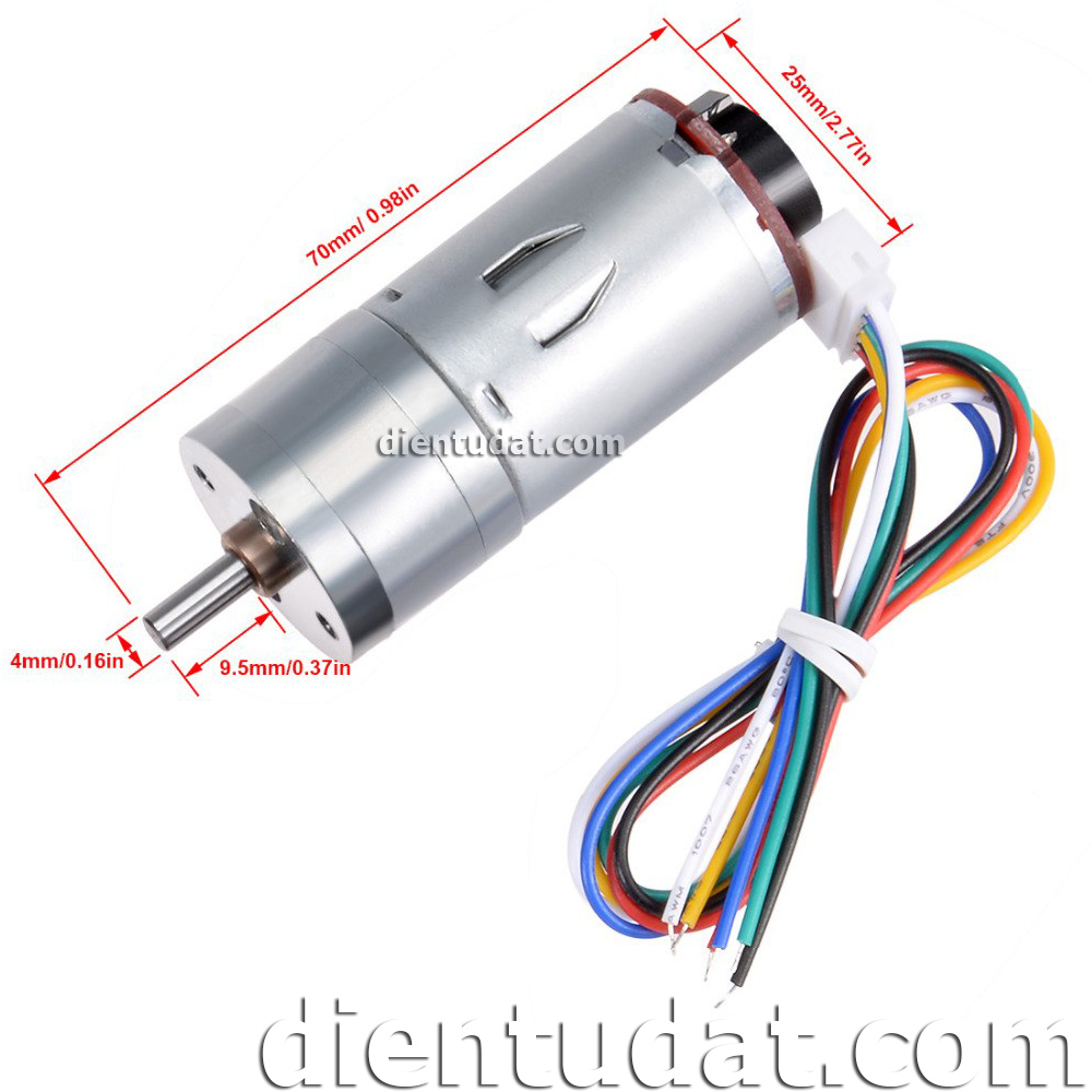 100RPM Gear Motor With Encoder GM25-370 | Điện Tử DAT