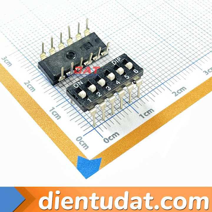 DIP Switch - Công Tắc Gạt Xuyên Lỗ 2.54mm 1P 2P 3P 4P 5P 6P 8P 10P | Điện Tử DAT