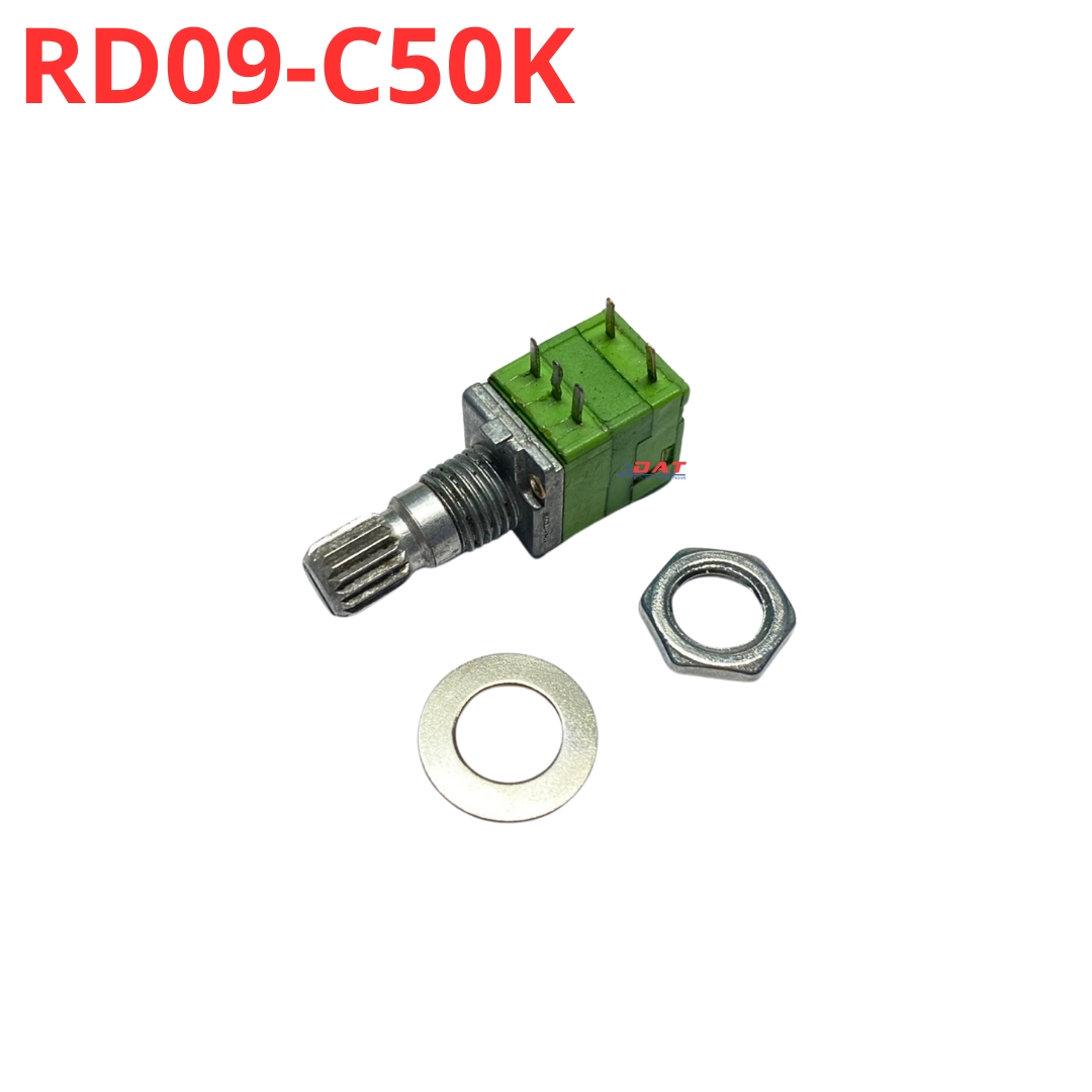 RD09-C50K-15 Chiết Áp Đơn Công Tắc 5 Chân Loại C 50K 15mm | Điện Tử DAT