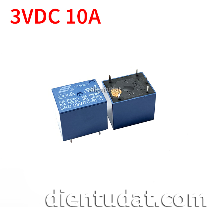 Relay 3VDC 10A 5 Chân Songle SRD-3VDC-SL-C | Điện Tử DAT