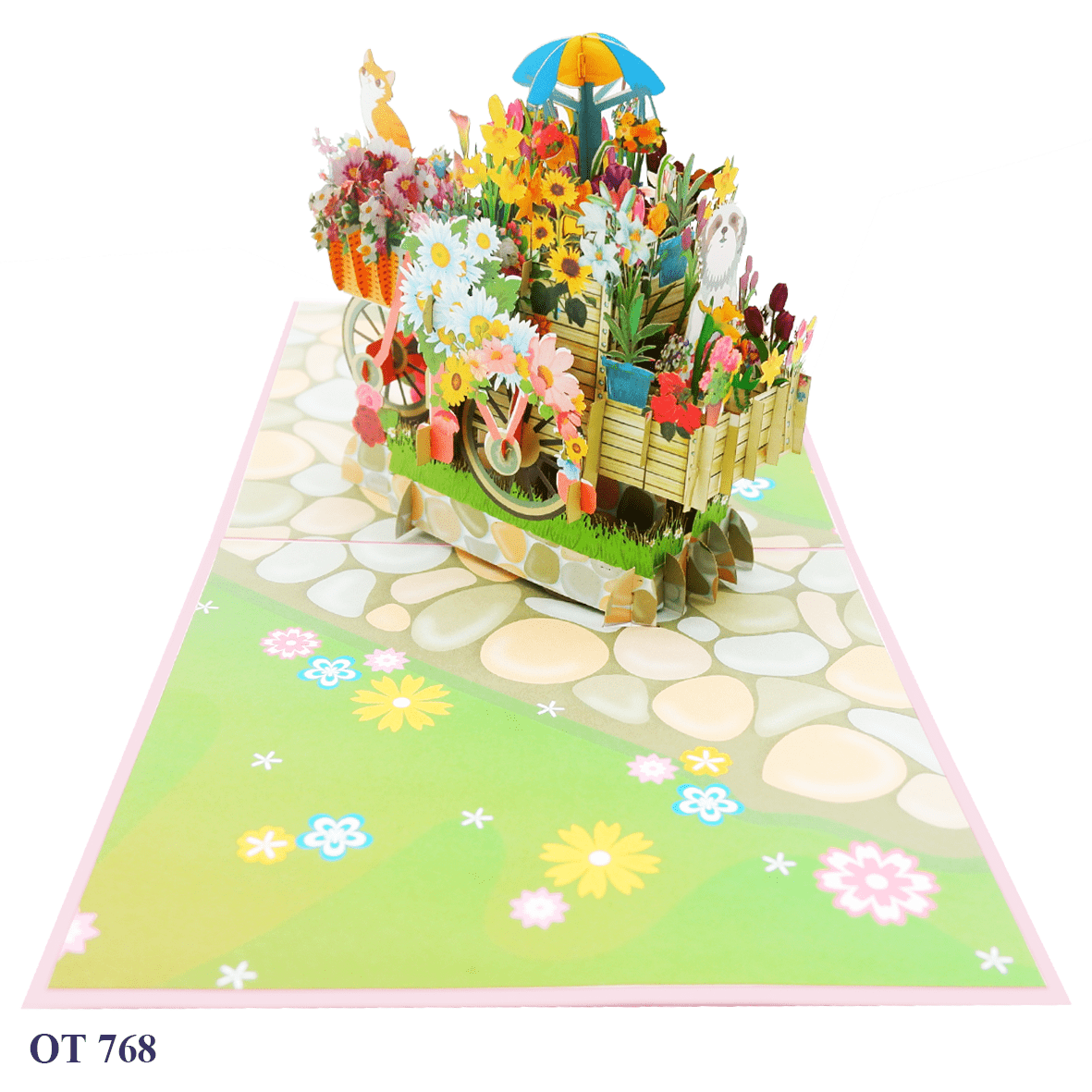 Flowers Cart Pop Up Card