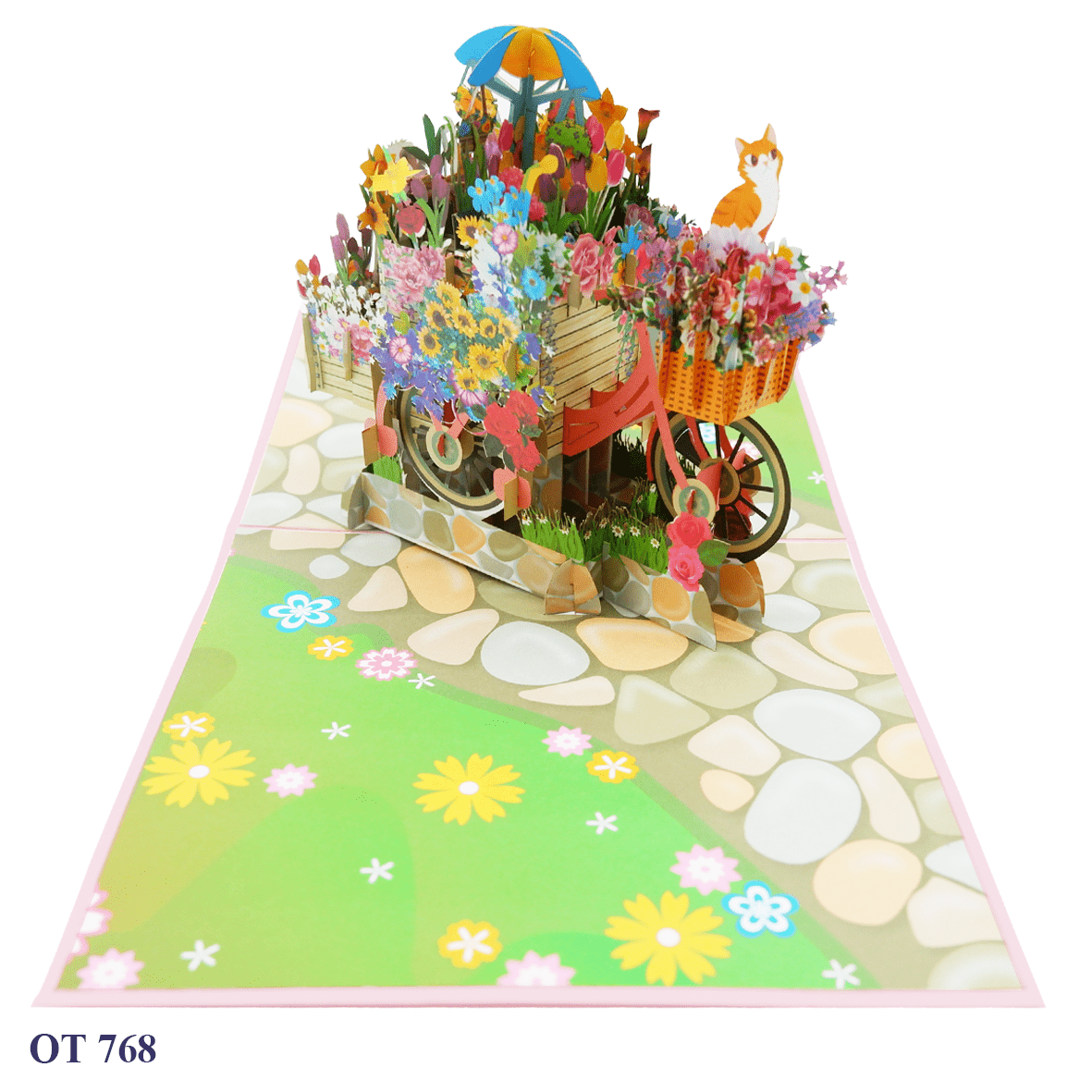 Flowers Cart Pop Up Card