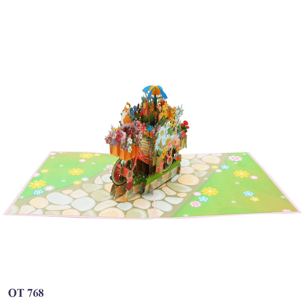 Flowers Cart Pop Up Card