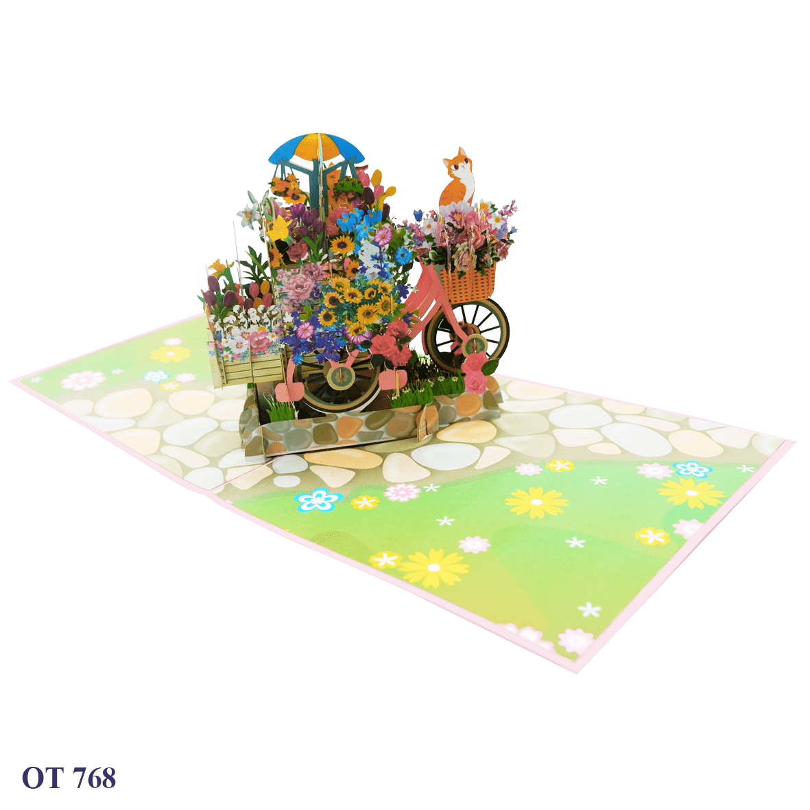 Flowers Cart Pop Up Card