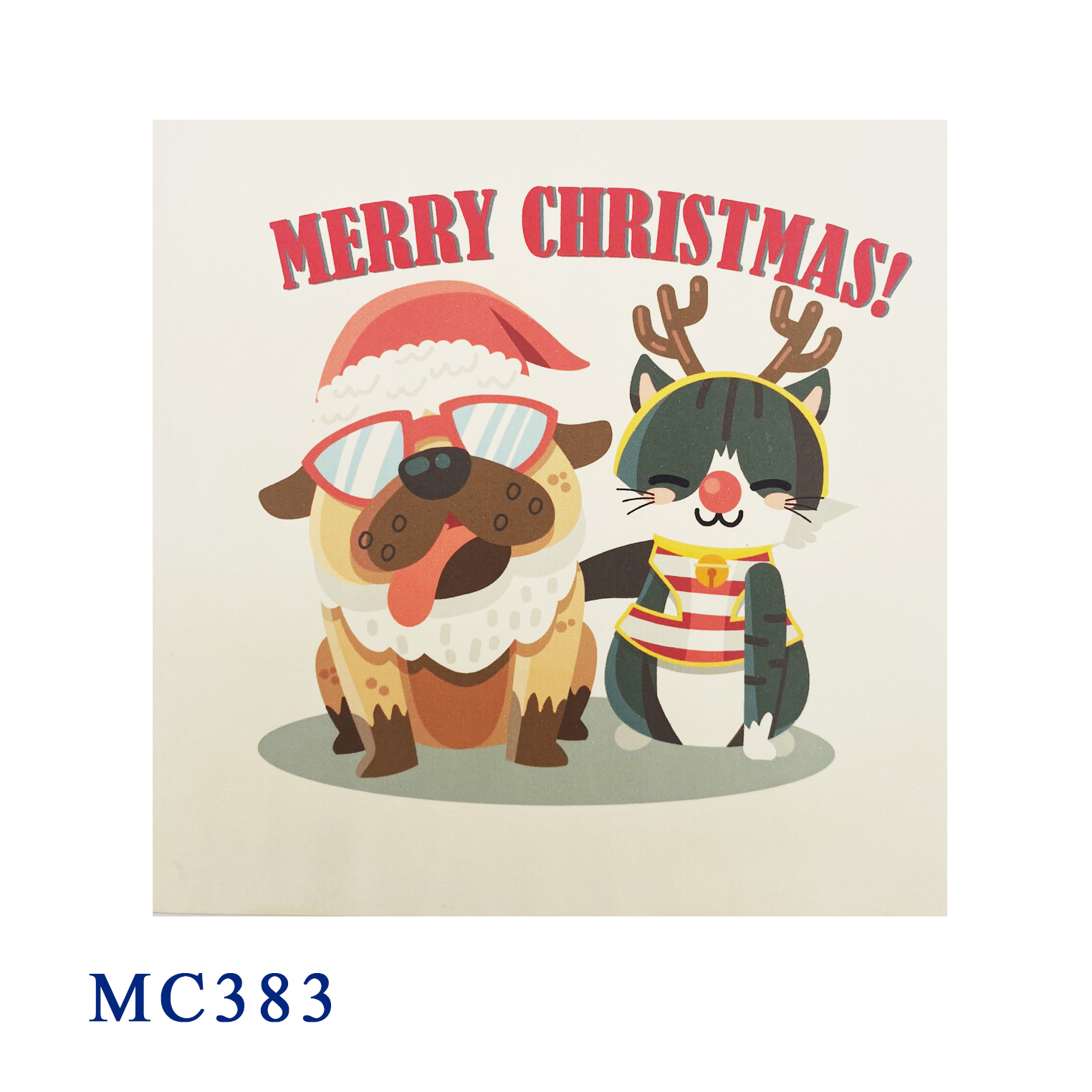 Merry Christmas Dog And Cat