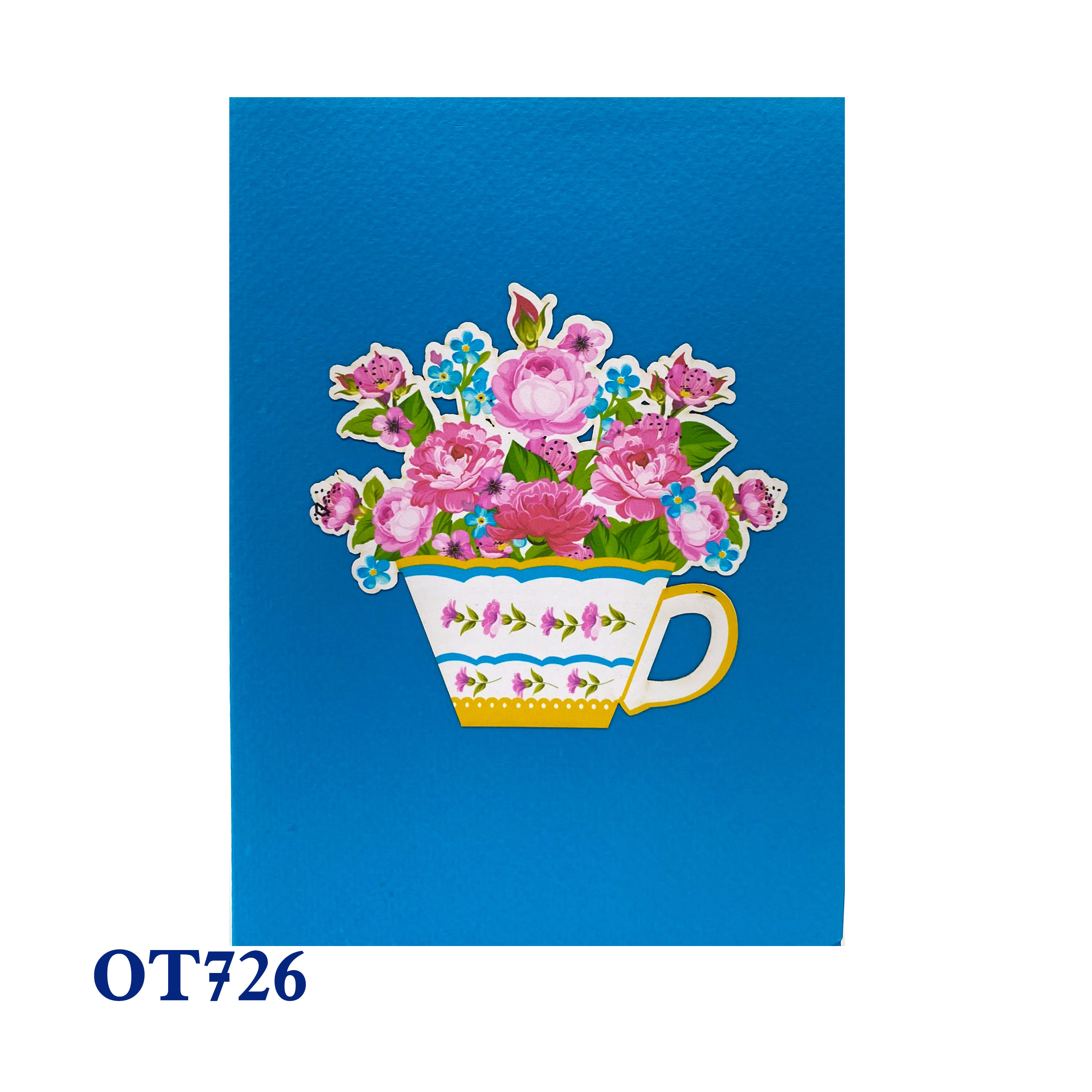 Mixed Flowers Cup Pop Up Card