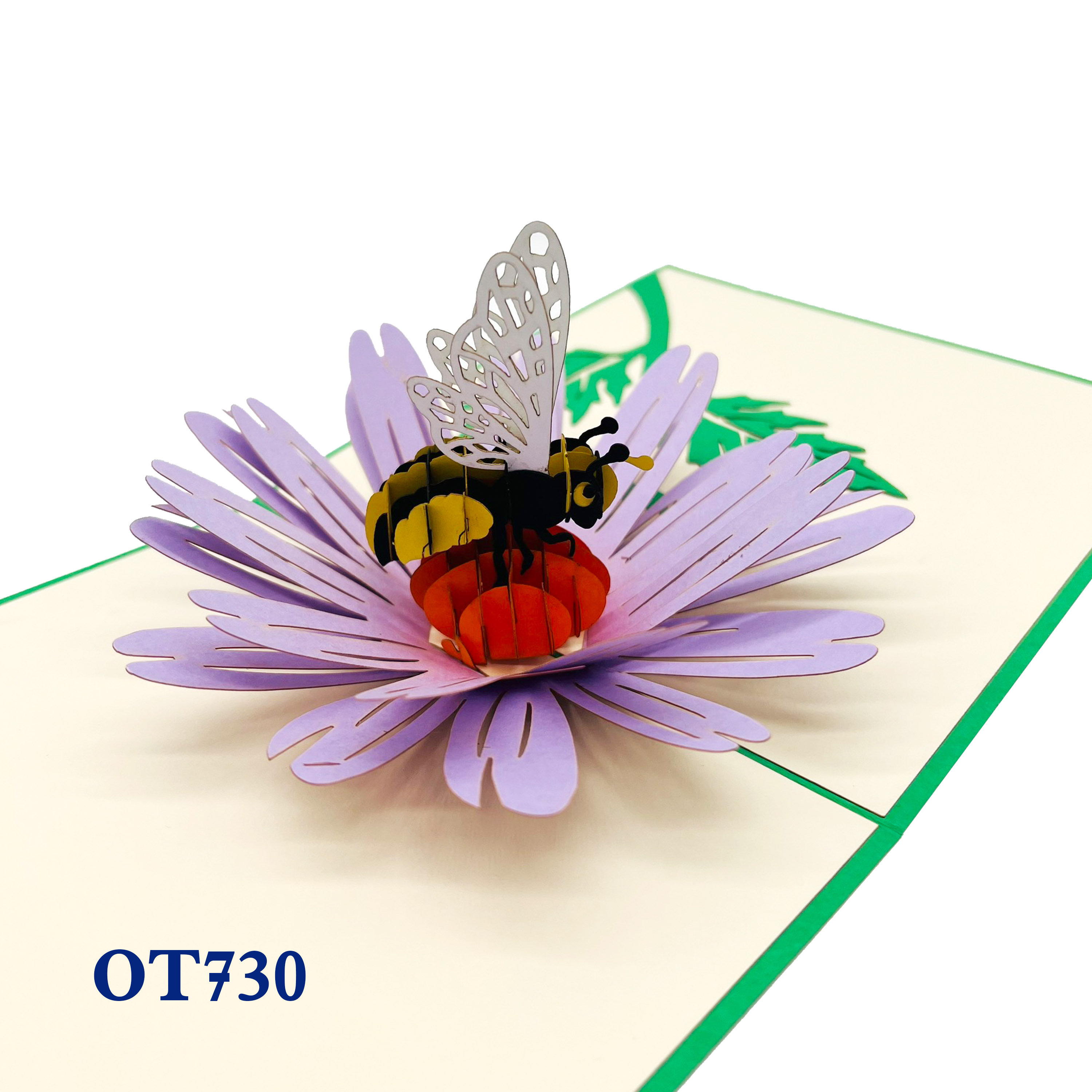 Purple Daisy Bee Pop Up Card