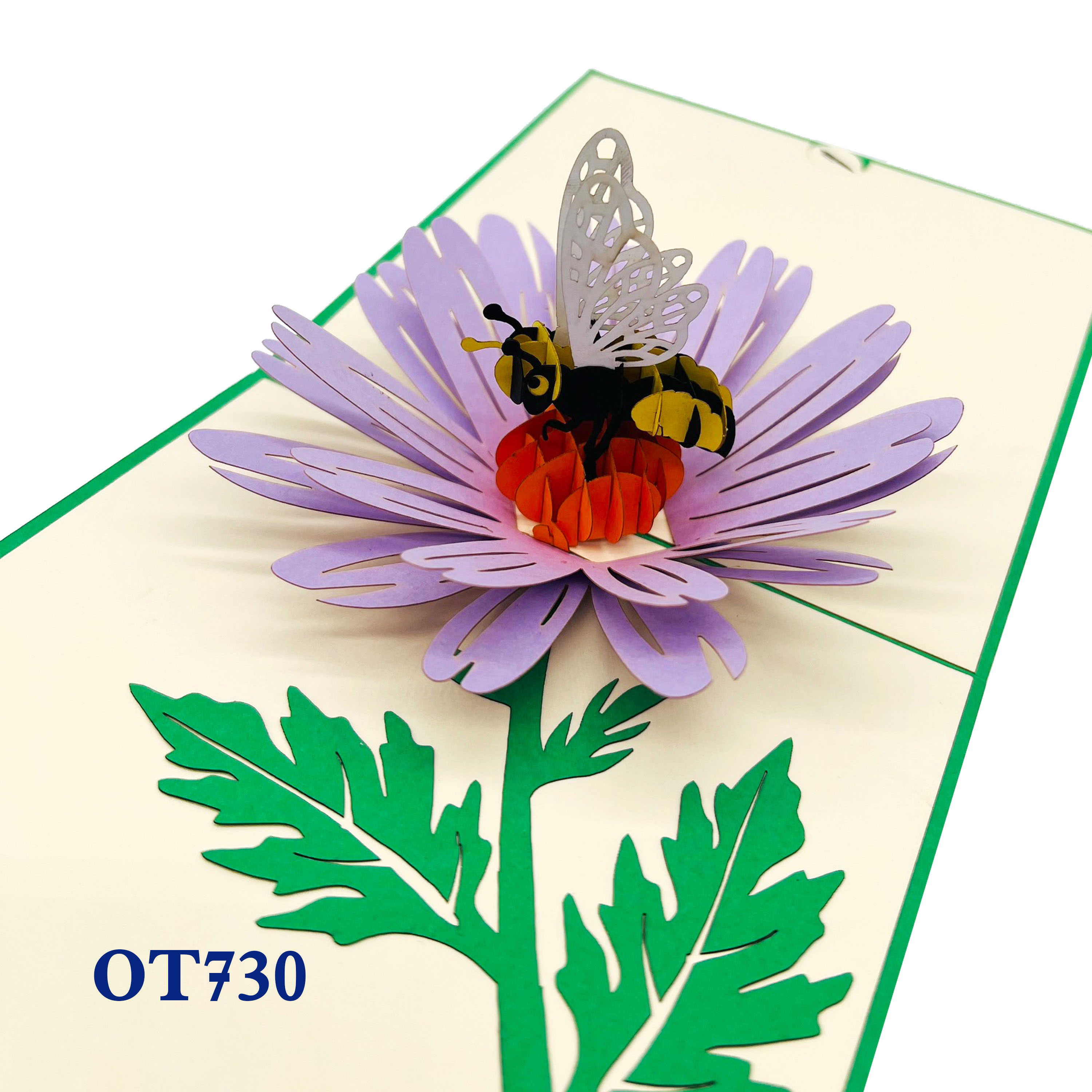 Purple Daisy Bee Pop Up Card