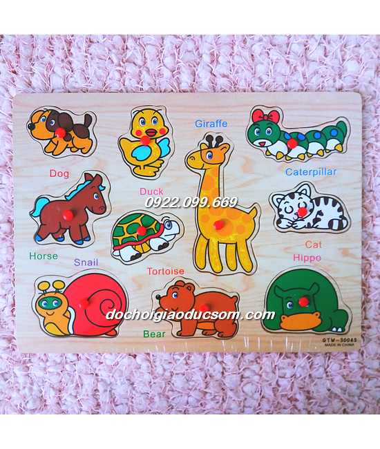 Bảng con vật có núm