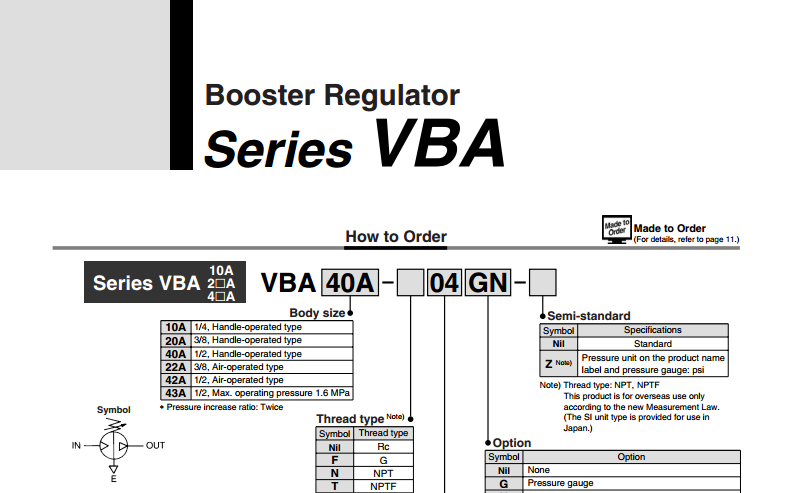 BỘ TĂNG ÁP KHÍ NÉN SMC VBA1111-02GN - MITSUWA VIETNAM CO.,LTD: GOOT │ OPTEX │ SHOWADENKI │ SMC ...