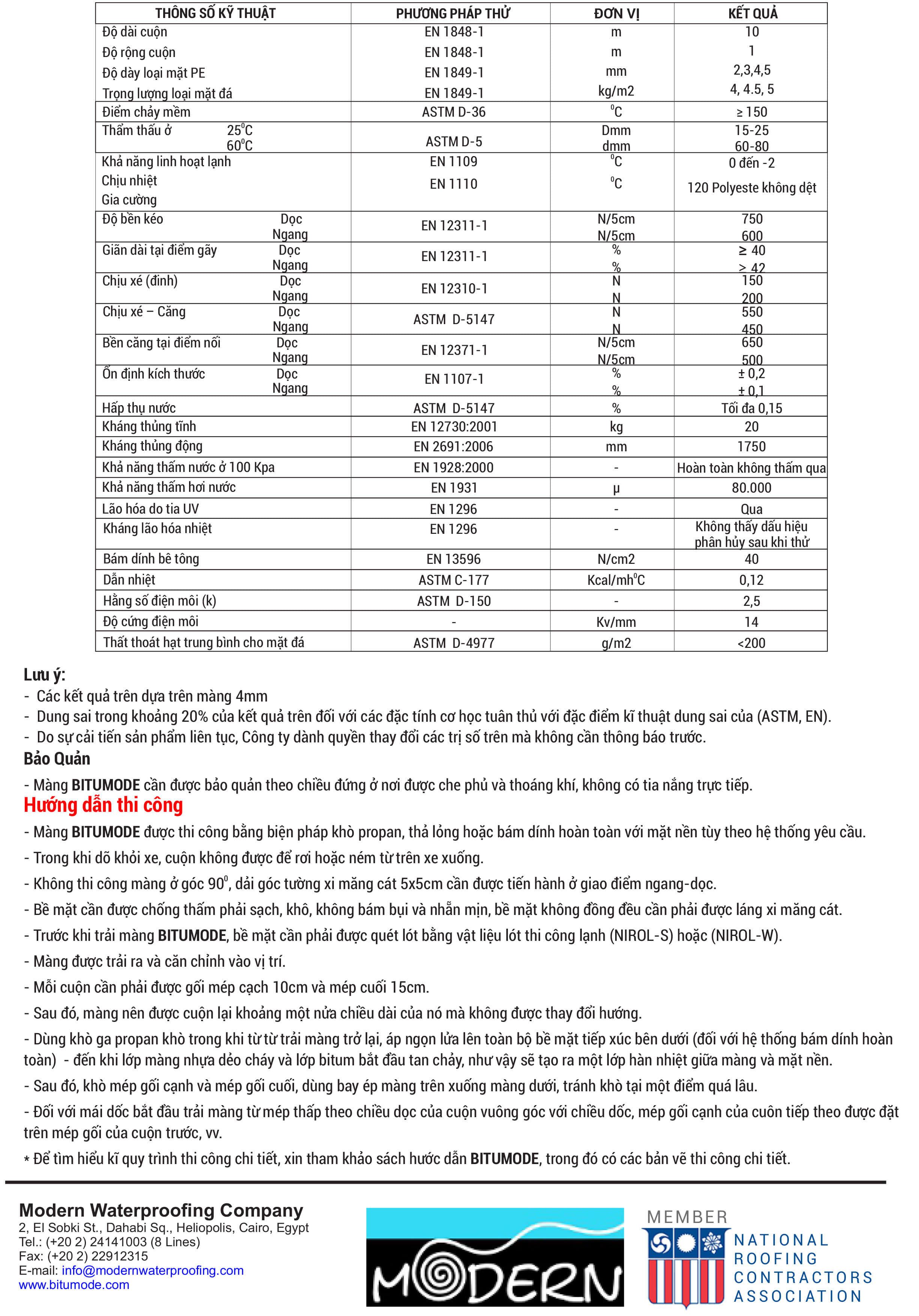 HƯỚNG DẪN THI CÔNG MÀNG BITUM KHÒ NÓNG BITUMODE DELTA - P – Hóa chất ...