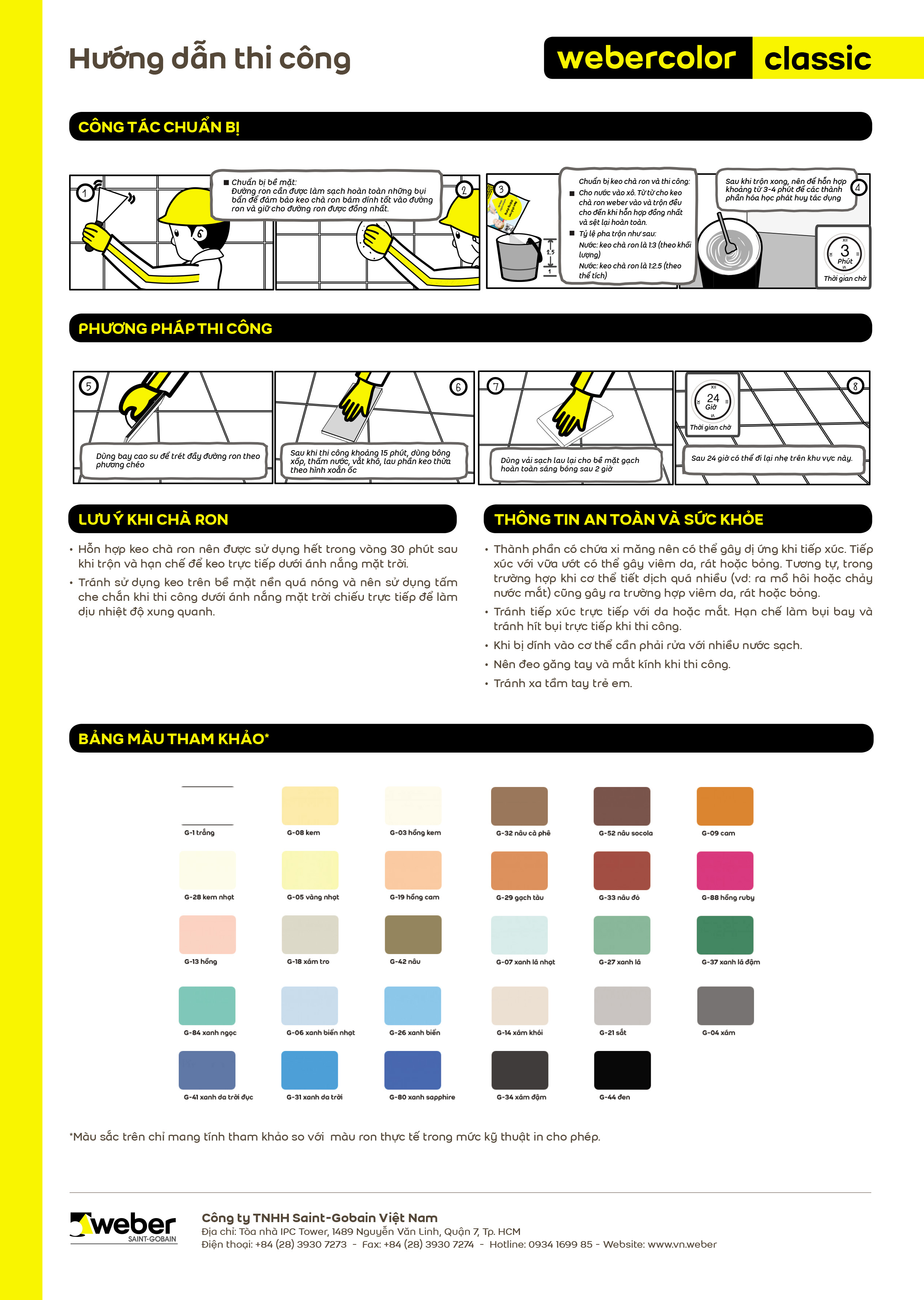 Hướng dẫn thi công keo chà ron Webercolor classic – Hóa chất xây dựng