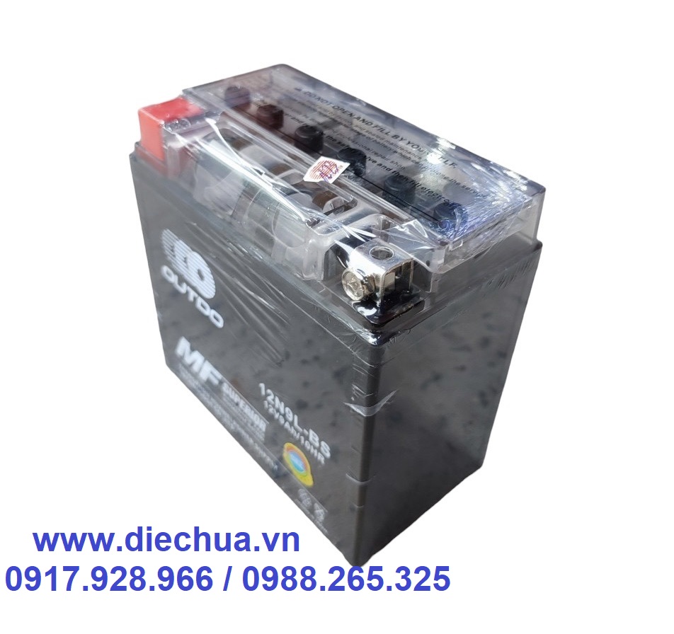 Ắc Quy xe máy Piaggio LX125 , FLY , Liberty 12V-9Ah OUTDO 12N9L-BS