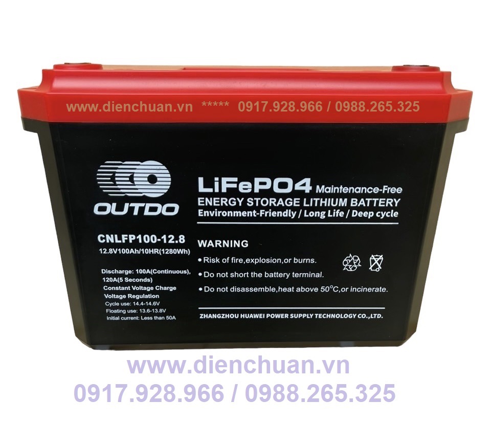 Pin Lithium Outdo 12.8V -100Ah CNLFP100-12.8