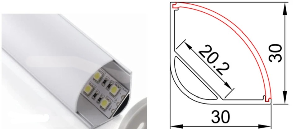 THANH NHÔM ĐỊNH HÌNH CHO LED GÓC VUÔNG V30x30mm | GHEN BÁN NGUYỆT ...