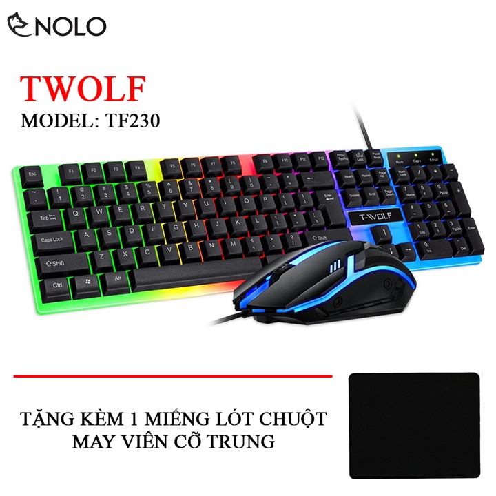 Combo Bộ Bàn Phím Giả Cơ Và Chuột Gaming Gear TWOLF TF230 Led RGB 3D ...