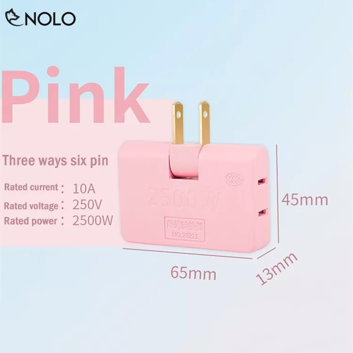 Đầu Chia Phích Cắm 2 Chân Dẹp 1 Ra 3 Model 608A Kiểu Dáng Chữ Nhật Nhỏ Gọn Trục Linh Hoạt Chịu ...