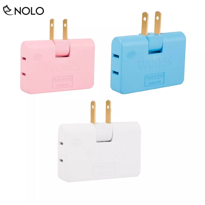 Đầu Chia Phích Cắm 2 Chân Dẹp 1 Ra 3 Model 608A Kiểu Dáng Chữ Nhật Nhỏ Gọn Trục Linh Hoạt Chịu ...