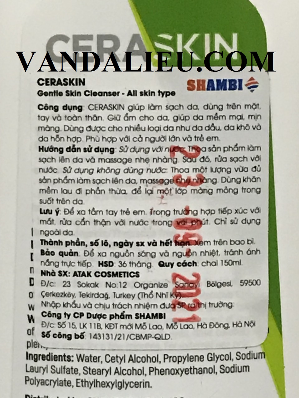CERASKIN GENTLE SKIN CLEANSER 150ML. GIÚP LÀM SẠCH DA DÙNG TRÊN MẶT ...