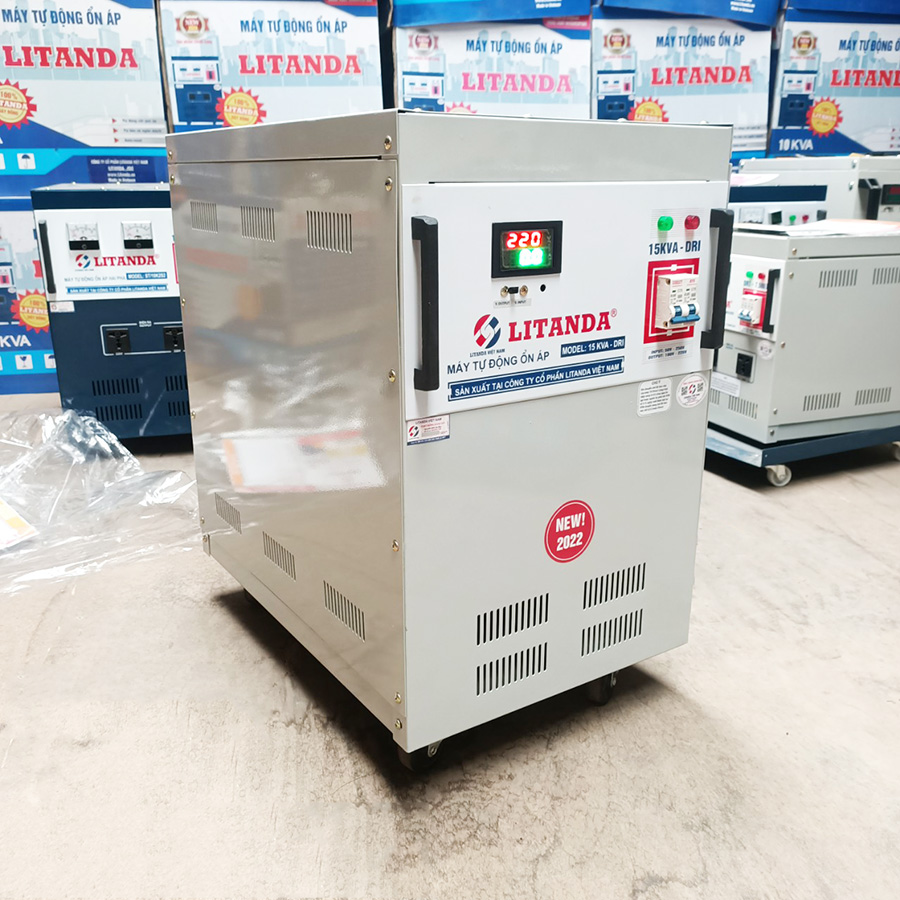 Ổn Áp 15KVA 1 Pha Dải 50V-250V Litanda NEW 2022 Đồng Hồ Led Điện Tử
