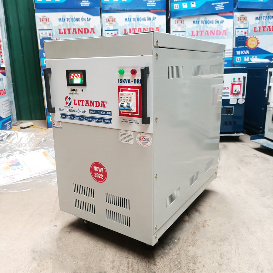 Ổn Áp 15KVA 1 Pha Dải 50V-250V Litanda NEW 2023 Đồng Hồ Led Điện Tử