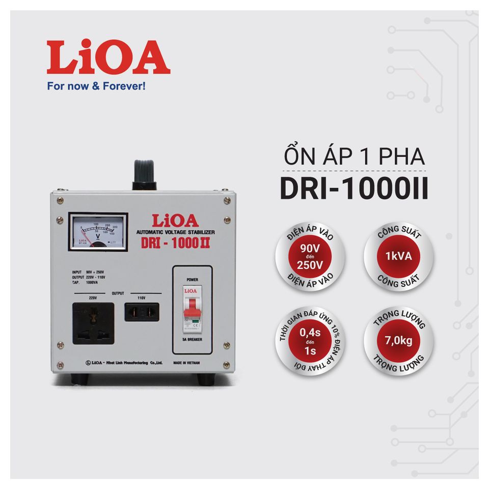 Ổn Áp 1KG 1 Ký 1KW 1 Pha Lioa SH-1000 DRI-1000 DRII-1000 II Chính Hãng
