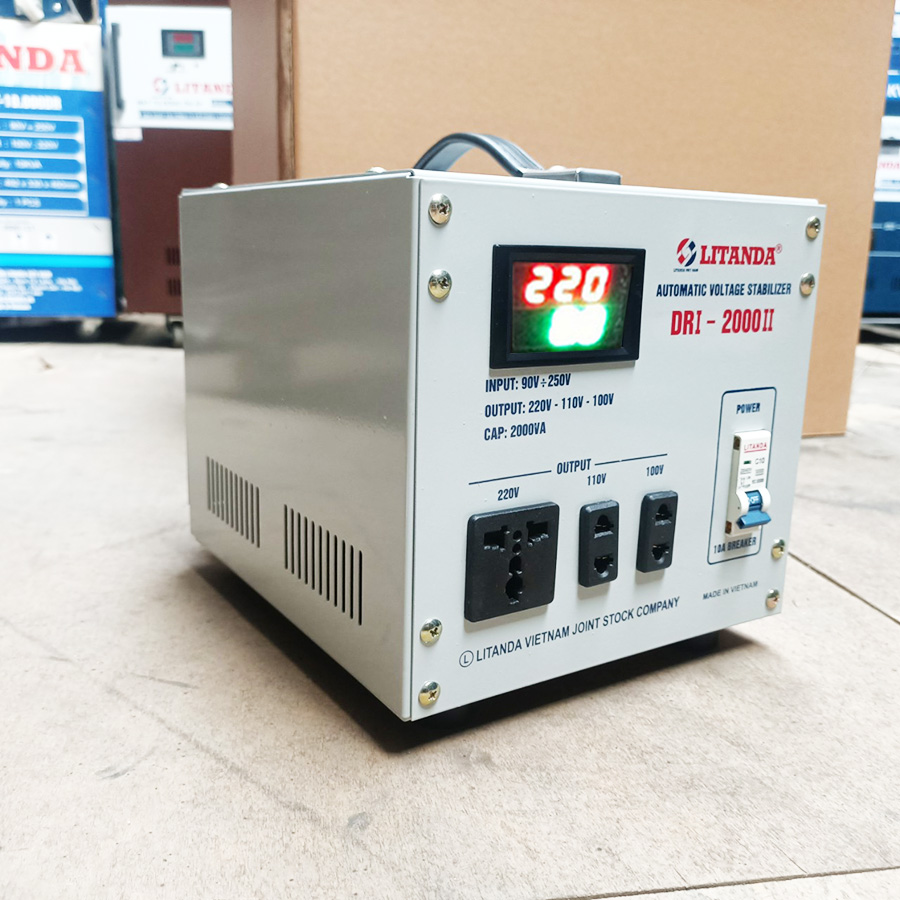Ổn Áp 2KVA 1 Pha DRI-2000 II Litanda NEW 2022 Đồng Hồ Số Giá Bao Nhiêu
