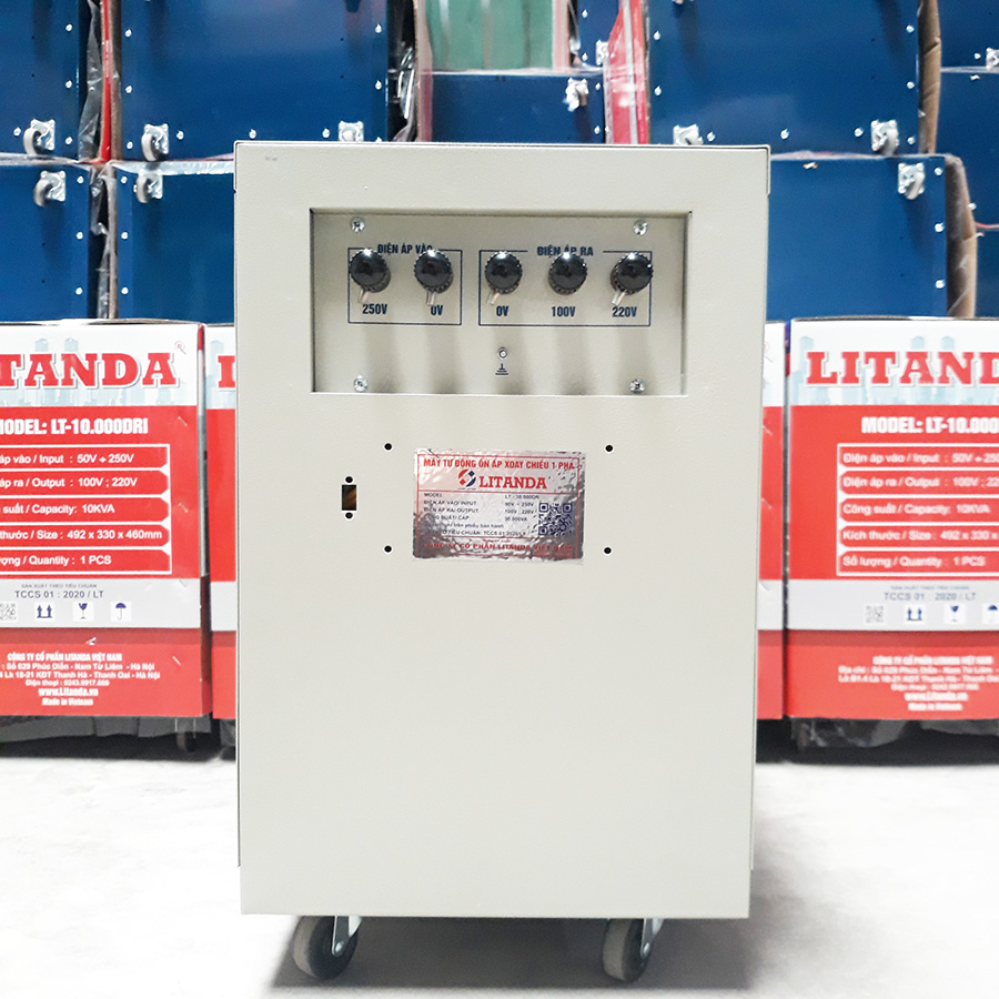 Ổn Áp 50KVA 1 Pha Litanda SH-50000 II Đời Mới Đồng Hồ Led Điện Tử 2022