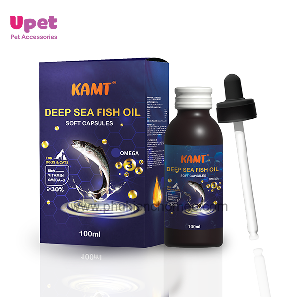 Dầu Cá KAMT Dạng Nước Dưỡng Lông Bóng Mượt 100ml – Upet Phụ Kiện Chó Mèo