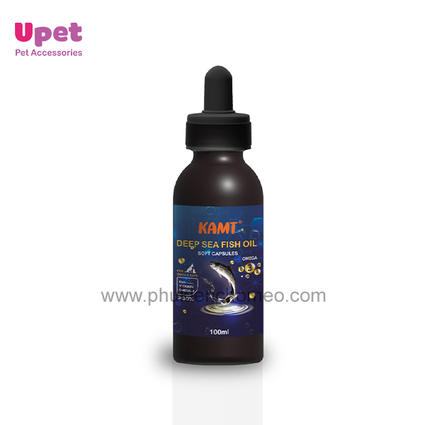 Dầu Cá KAMT Dạng Nước Dưỡng Lông Bóng Mượt 100ml – Upet Phụ Kiện Chó Mèo