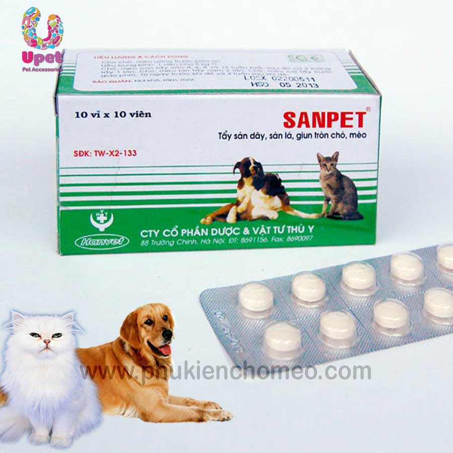 SP 887 - THUỐC TẨY GIUN SANPET – Upet Phụ Kiện Chó Mèo