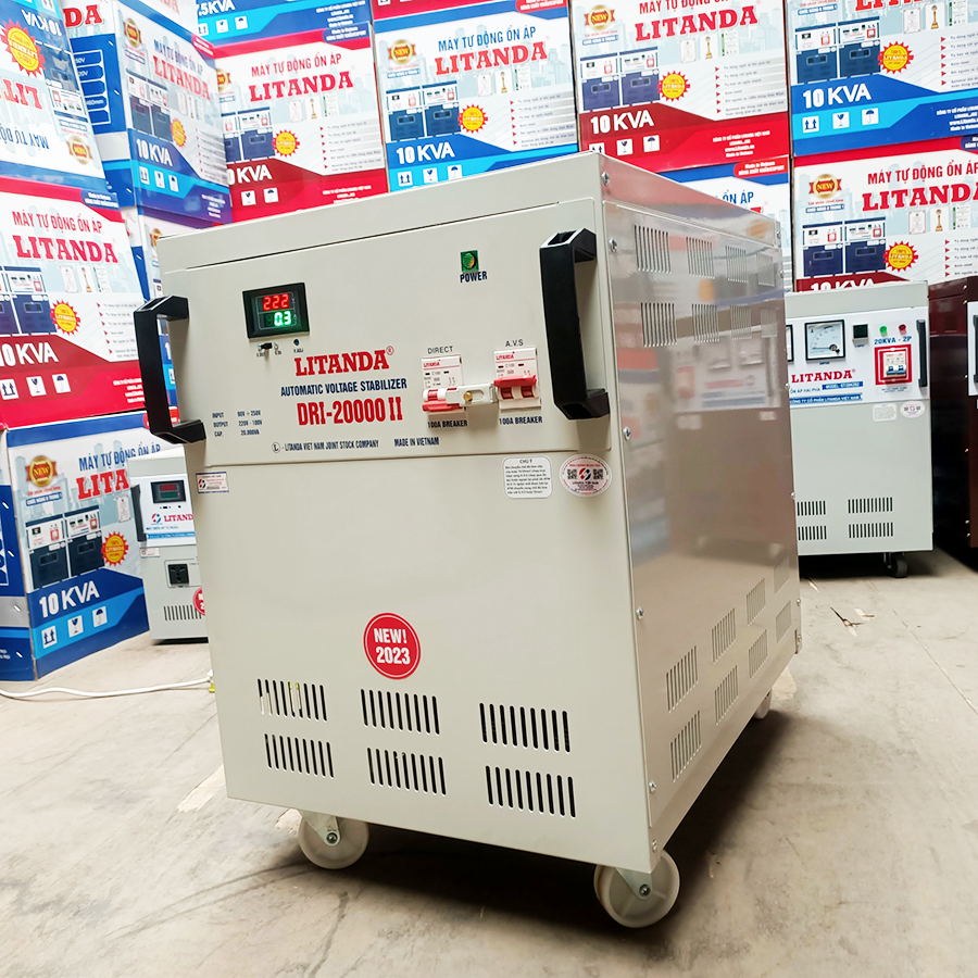 Ổn Áp 20KVA Litanda DRI-20000 II Dải 90V-250V 1 Pha NEW 2023 Dây Đồng