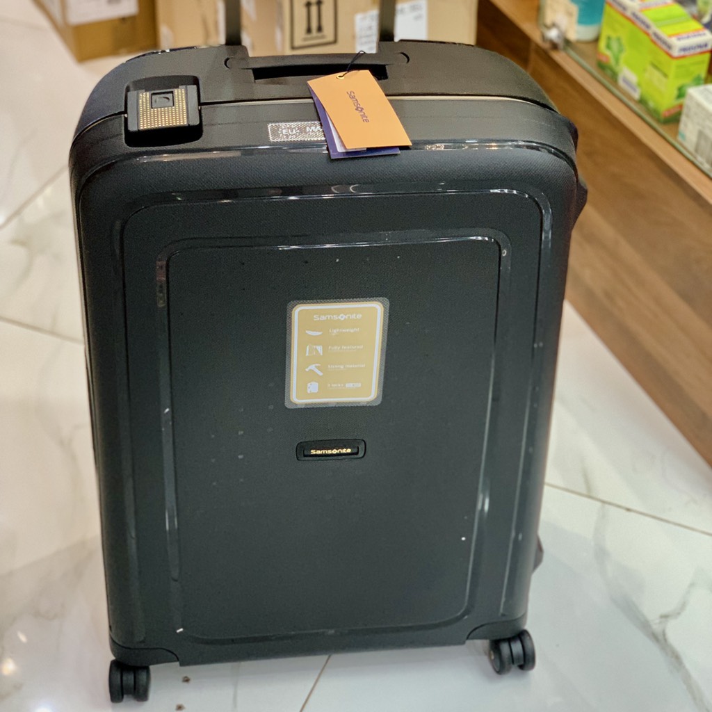 Vali Samsonite S'Cure DLX Spinner 69/25 Black/Gold Deluscious Size M ...