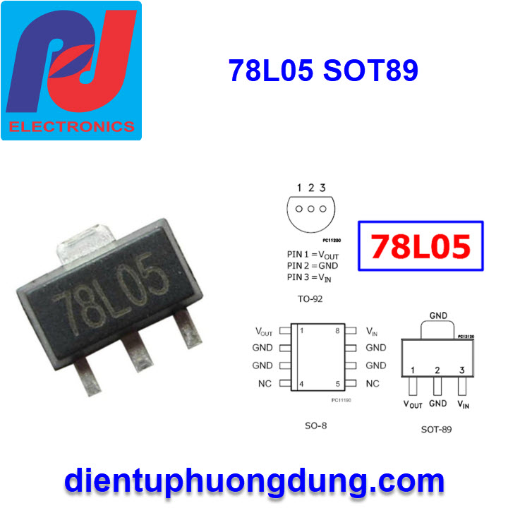 78L05 5V 100mA | Điện tử Phương Dũng