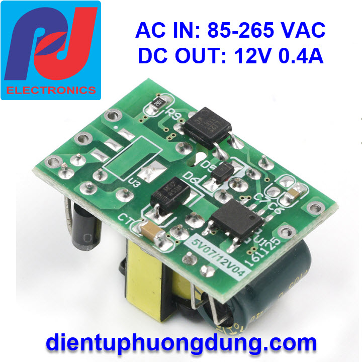 Mạch nguồn 220V - 12V 400mA | Điện tử Phương Dũng