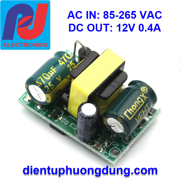 Mạch nguồn 220V - 12V 400mA | Điện tử Phương Dũng