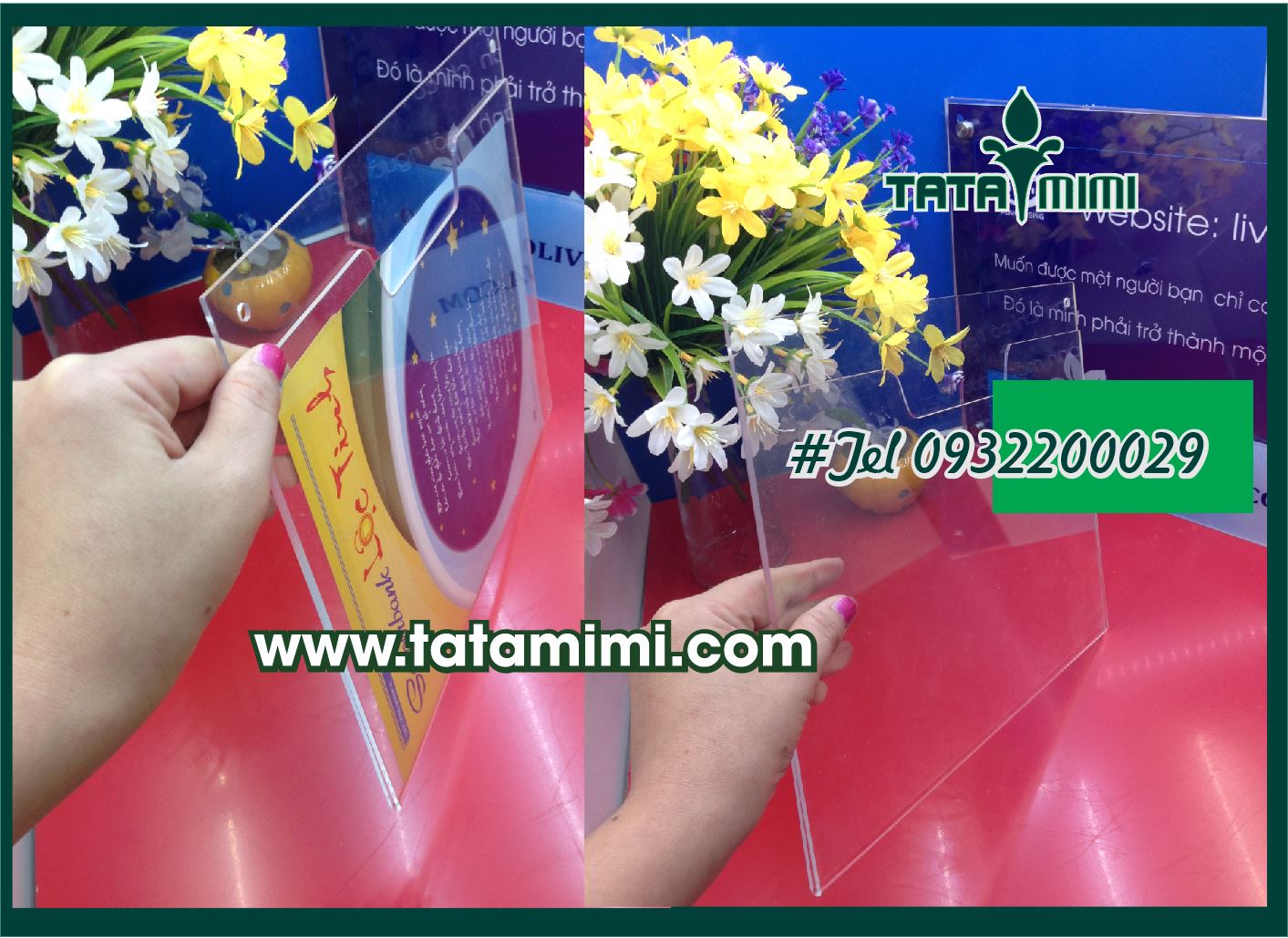 Kệ checklist treo tường mica trong mica màu